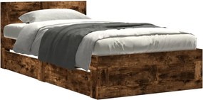 Rám postele s čelem kouřový dub 90 x 200 cm kompozitní dřevo 3295587