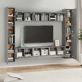 10dílný set TV skříněk šedý sonoma kompozitní dřevo 3120219