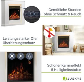 Juskys Elektrický krb s topením a LED efektem plamene Barva: černá, Velikost: trojúhelníková