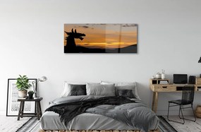 akrylový obraz Slunce oblohu drak 120x60 cm