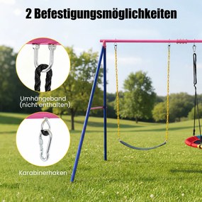 Costway Velký kovový otočný stojan s protiskluzovou zemní kotvou ve tvaru