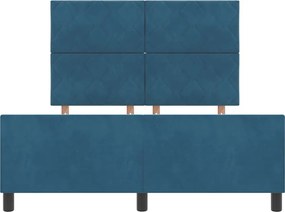 Postel s boxspringem s čelo Tmavě modrá 140 x 200 cm samet 3345015