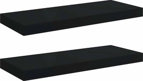 Plovoucí nástěnné police 2 ks černé 60 x 23,5 x 3,8 cm MDF 323833