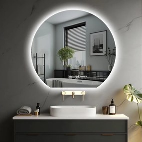 IREDA Koupelnové zrcadlo s LED osvětlením, kulaté, 50 cm DF95791