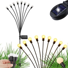Verk Group SOLÁRNÍ ZAHRADNÍ SVÍTIDLA KULIČKY 2 KUSY PO 8 LED SVÍTIDLECH DÉLKA 70 CM