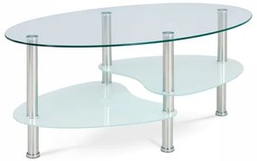 Konferenční stolek oválný skleněný / nerez GCT-301 MIL1
