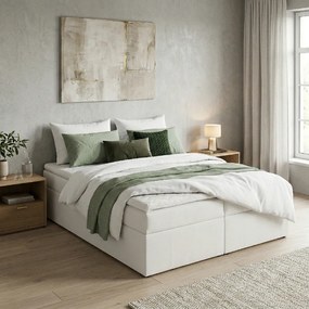 Eka Kontinentální čalouněná postel Classic - Cassablanca Bílá (180x200 cm)