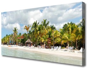 Obraz na plátně Pláž Palma Stromy Krajina 125x50 cm