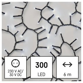 LED vánoční řetěz – ježek, 6 m, IP44 CW čas.