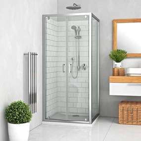 Dvoukřídlé sprchové dveře v kombinaci s pevnou stěnou LLDO2+LLB Viz technická specifikace Intimglass Brillant LLDO2/1000+LLB/750 1000 750 LLDO2/1000_LLB/750_br_ig