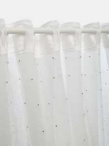 Sinsay - Poloprůhledná záclona na řasící pásce s imitací perel - bílá