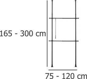 Teleskopický šatní systém HERKULES BASIC, černý, WENKO