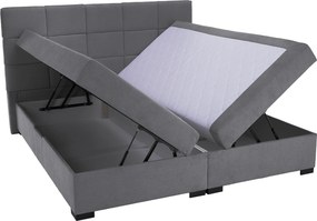 Boxspringová pocketová postel, 160x200, šedá, APRIL