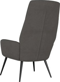 Relaxační křeslo tmavě šedé umělá broušená kůže 341282