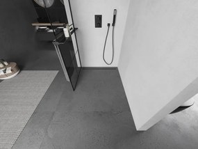 Mexen Kioto+ L sprchová stěna s poličkou Walk-in 70 x 200 cm, černá mřížka, černá - 800-070-123-70-77