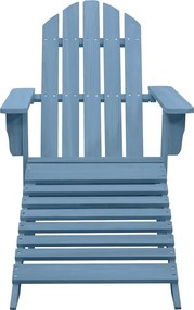 Zahradní židle Adirondack s podnožkou masivní jedle modrá 315865