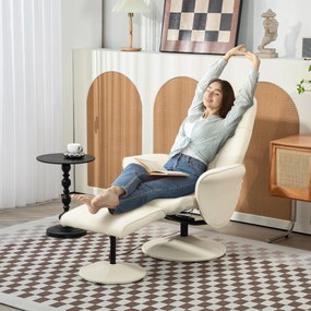 HOMCOM Relaxační křeslo s podnožkou, elektrické masážní křeslo s funkcí polohování, 10 masážních bodů, otočné TV křeslo s boční kapsou, dálkové ovlád…