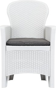 vidaXL Zahradní židle 2 ks + podušky plastové ratanový vzhled [45598] Barva: Bílá