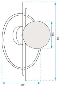 Toolight Toolight, LED nástěnné svítidlo 50cm APP1390-CW, zlatá, OSW-05052