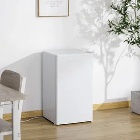 HOMCOM Mini lednička, kapacita 91 litrů, mrazák, nastavitelné police, tichý provoz, kompaktní rozměry, plast, ocel, bílá