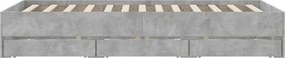 Rám postele se zásuvkami betonově šedý 135 x 190 cm kompozit 3207311