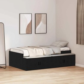 Rám postele se zásuvkou Černý dub 90 x 190 cm Kompozitní dřevo 3335206