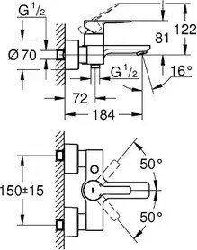 Grohe Lineare - Vanová baterie chrom