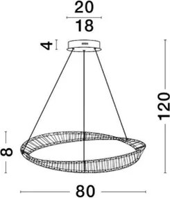 Závěsné LED svítidlo NOVA LUCE AURELIA 43W 3500K 9333062 stmívatelné Triac