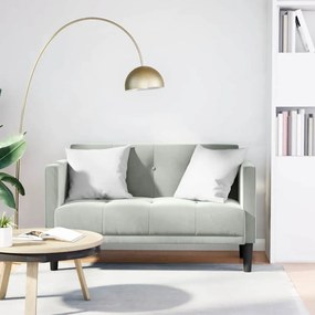 Loveseat Sofa světle šedá 111 cm samet