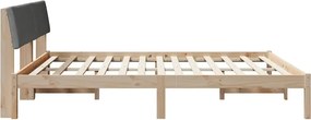 Rám postele s čelo hnědá a tmavě šedá 200 x 200 cm 3394329