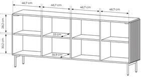 MUTI c | komoda 195 4D | 195,2 cm | černá