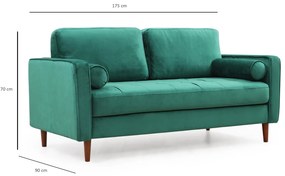 Hanah Home Dvoumístná pohovka ROME zelená 175 cm 560ARE1518