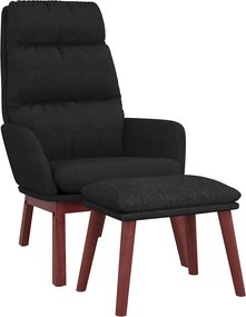 Relaxační křeslo se stoličkou černé textil 3097569