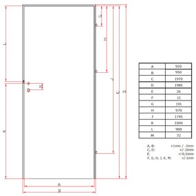 Plechové dveře 90, pravé, pozinkované