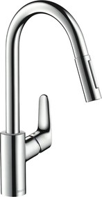Hansgrohe Focus M41, páková dřezová baterie 240, s vytahovací sprškou, chromová, 31815000