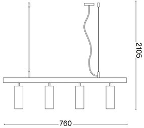 Ideal Lux - LED Lustr na lanku DYNAMITE 4xGU10/7W/230V CRI 90 černá