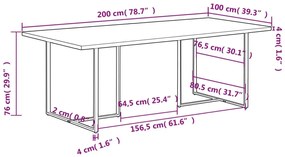 vidaXL Marketos Jídelní stůl 200 cm masivní recyklované dřevo