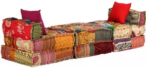 3-místná rozkládací pohovka Broulee s textilním čalouněním | patchwork