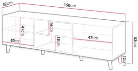 Stylový televizní stolek HAER 1 - antracitový
