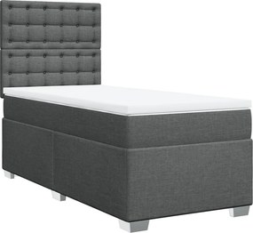 Box spring postel s matrací tmavě šedá 100 x 200 cm textil 3292714