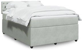 Box spring postel s matrací světle šedá 140x190 cm samet 3287740