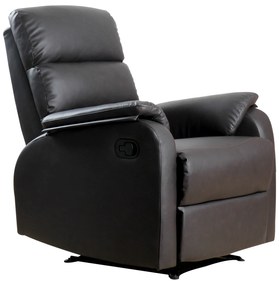 HOMCOM TV křeslo nastavitelné ergonomické polohovatelné křeslo pohovka křeslo imitace kůže hnědá 75x92x99cm ideální do obývacího pokoje a domácí kanc…
