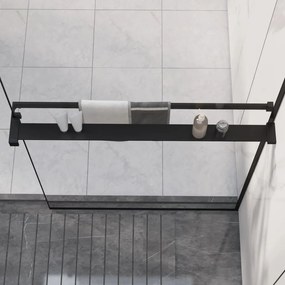 Police na stěnu průchozí sprchy černá 80 cm hliník 153615