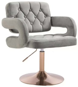 LuxuryForm DESIGN Židle ADRIA VELUR na zlaté kulaté podstavě - šedá