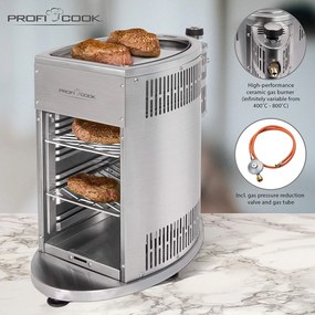 Plynový gril ProfiCook PC-GBS 1178 / 800 °C / horní ohřev