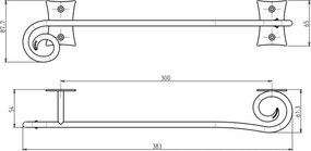 METAFORM METAFORM, REBECCA držák ručníků 300mm, černá, CC320