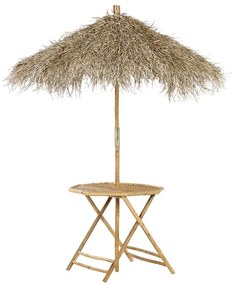 Bambusový zahradní bistro stolek se slunečníkem MOLISE Beliani