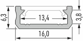 Led-Labs LED profil LUMINES typ D bílý lakovaný 3m