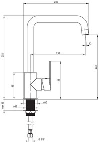 Deante Alpinia, dřezová baterie s otočným ramenem, chromová, BGA_063M
