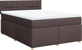 Box spring postel s matrací tmavě hnědá 160x200 cm textil 3286734